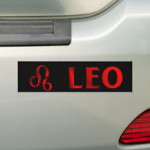 Red Leo Horoscope Symbol Bumper Sticker | Zazzle