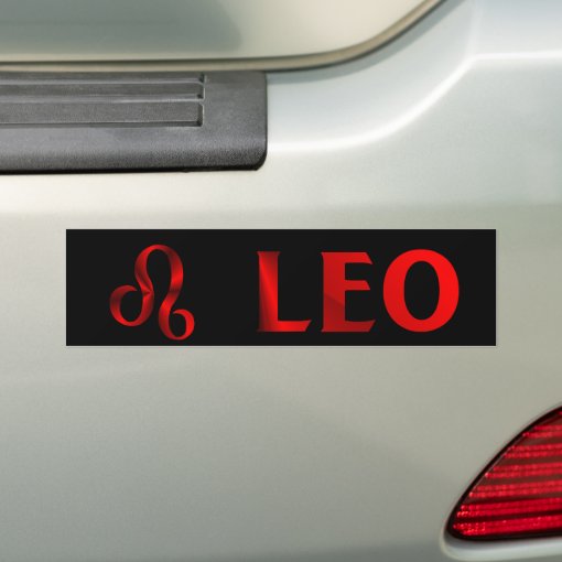 Red Leo Horoscope Symbol Bumper Sticker | Zazzle