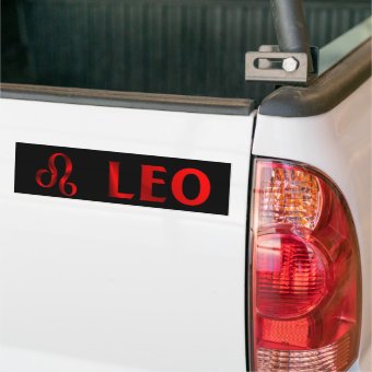 Red Leo Horoscope Symbol Bumper Sticker | Zazzle