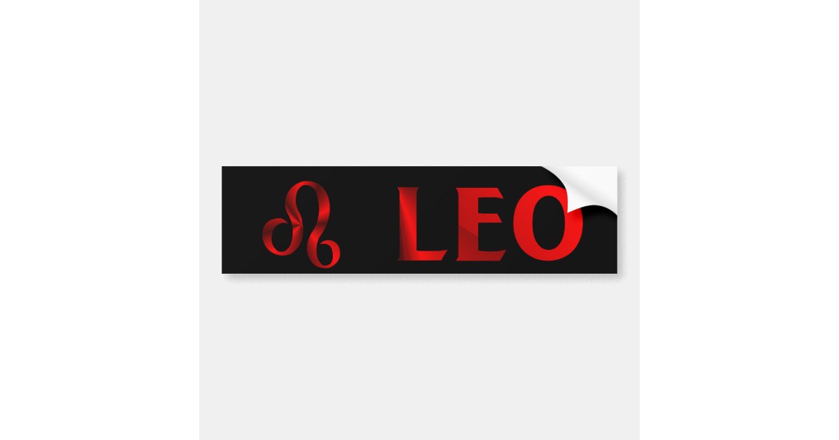 Red Leo Horoscope Symbol Bumper Sticker | Zazzle