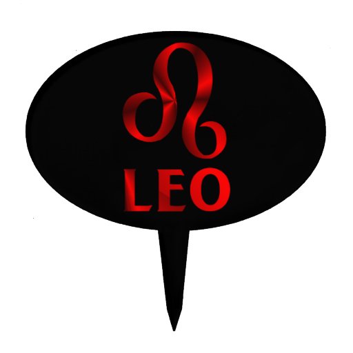 Red Leo Horoscope Symbol Cake Topper | Zazzle