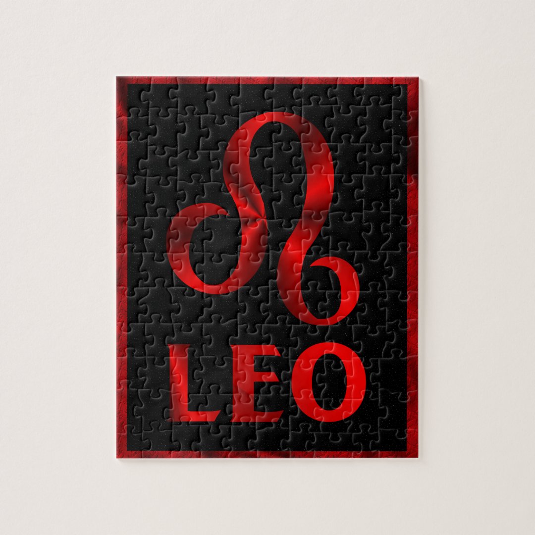 Red Leo Horoscope Symbol Jigsaw Puzzle | Zazzle