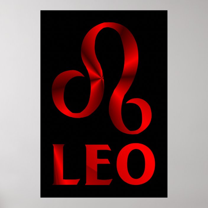 Red Leo Horoscope Symbol Poster | Zazzle.com