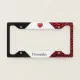 Red Leopard Animal Print - Heart License Plate Frame | Zazzle