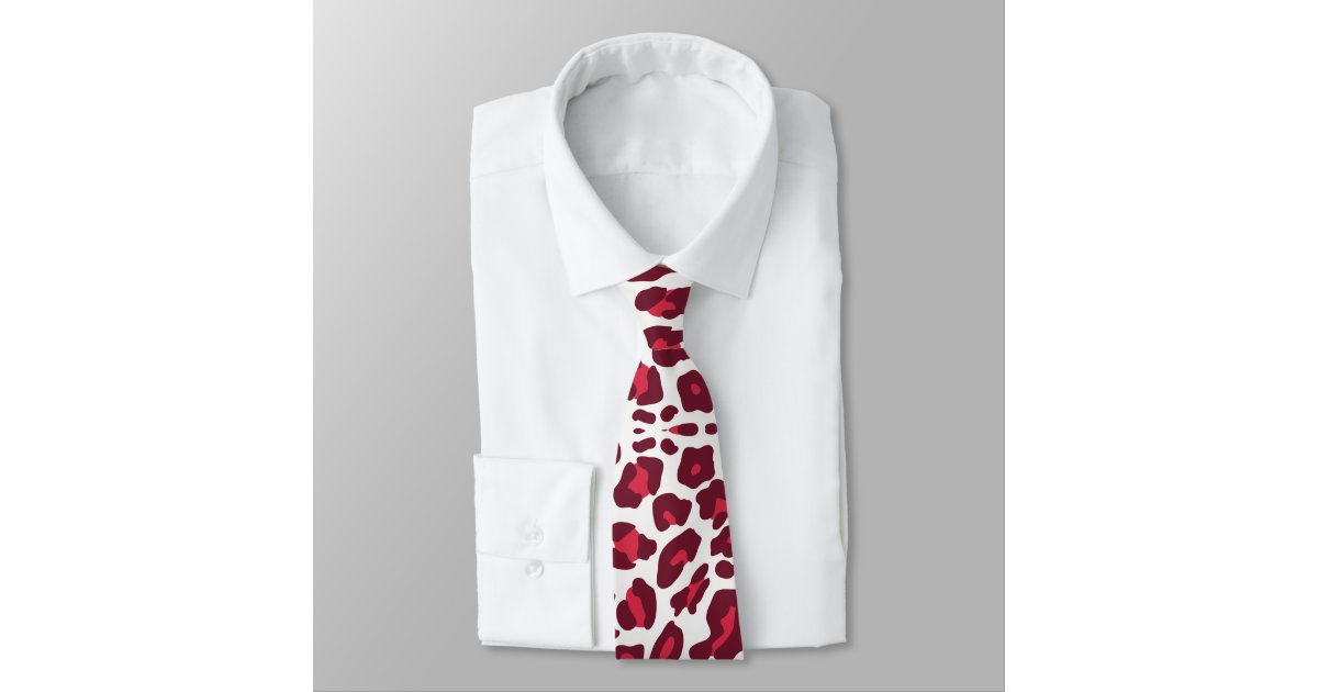 Red Leopard Pattern Neck Tie | Zazzle