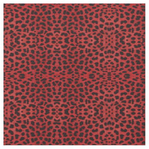 Red Leopard Print Fabric | Zazzle