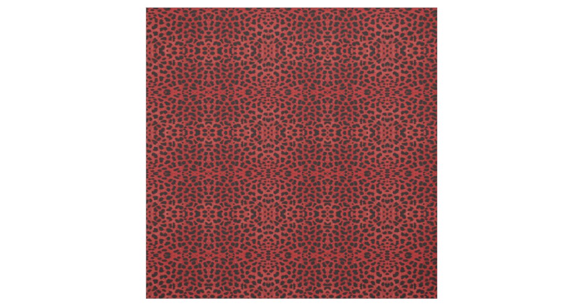 Red Leopard Print Fabric | Zazzle