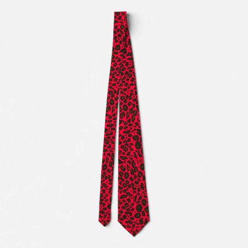 Red Leopard Print Tie | Zazzle