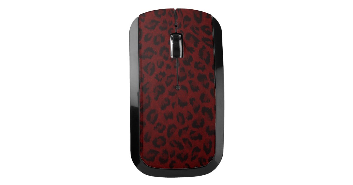 Red Leopard Print Wireless Mouse | Zazzle