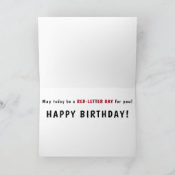 Red-Letter Day Birthday Wish Happy Birthday Card | Zazzle