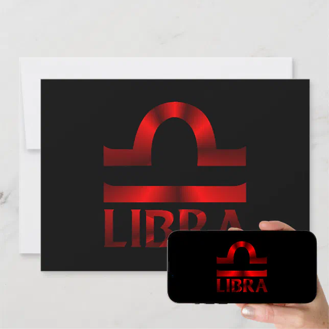 Red Libra Horoscope Symbol Invitation | Zazzle