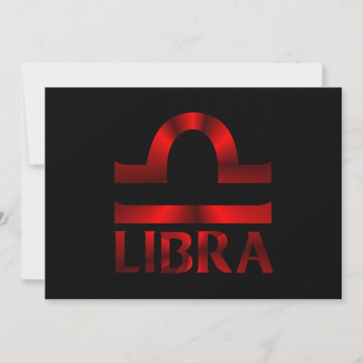 Red Libra Horoscope Symbol Invitation | Zazzle