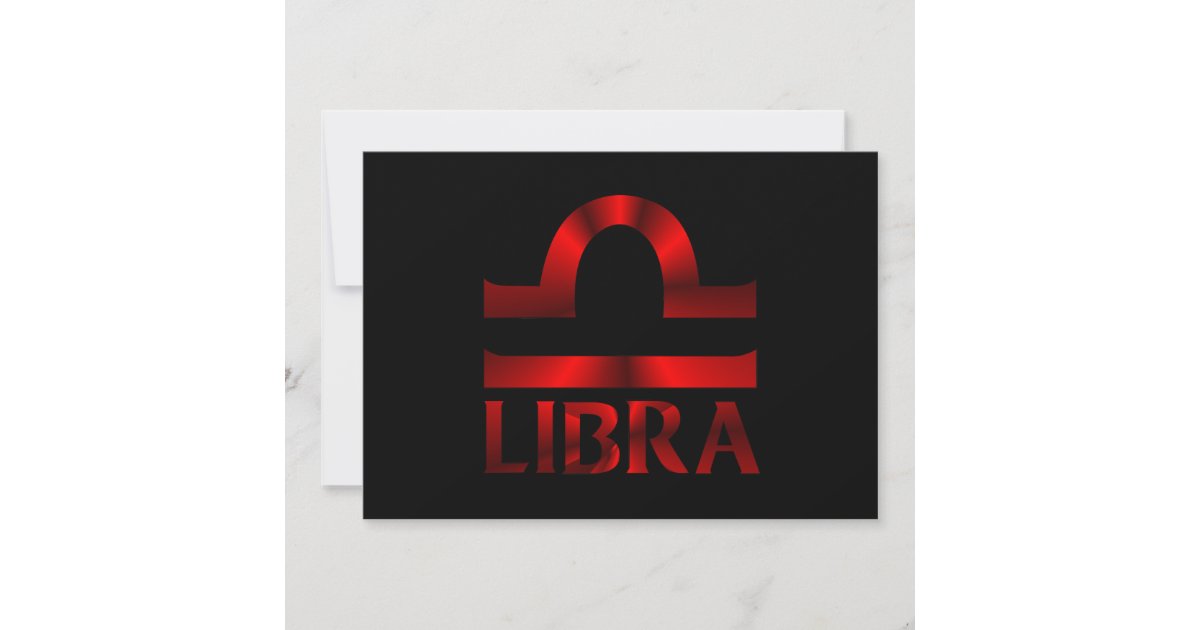 Red Libra Horoscope Symbol Invitation | Zazzle