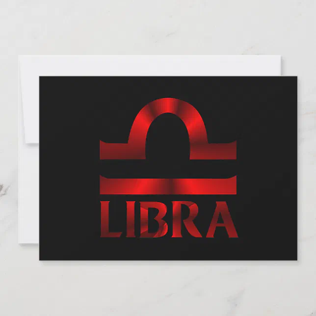 Red Libra Horoscope Symbol Invitation | Zazzle