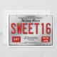 Red License Plate Sweet 16 Party Invitations | Zazzle