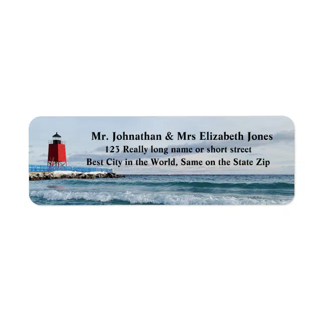 Red Lighthouse Label | Zazzle