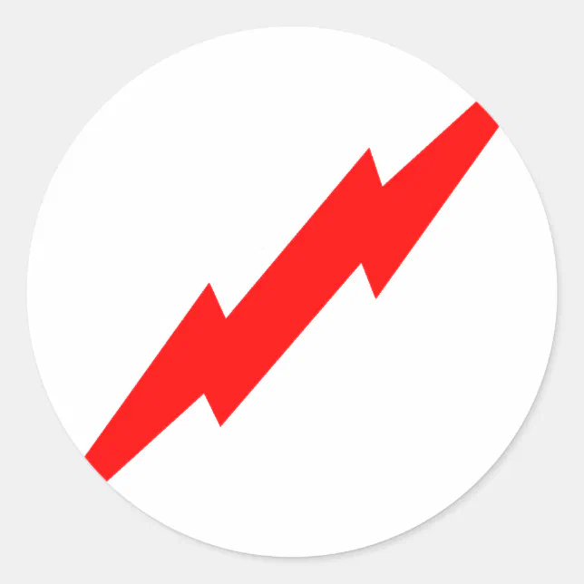 Red Lightning Classic Round Sticker | Zazzle