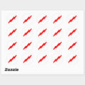 Red Lightning Classic Round Sticker | Zazzle
