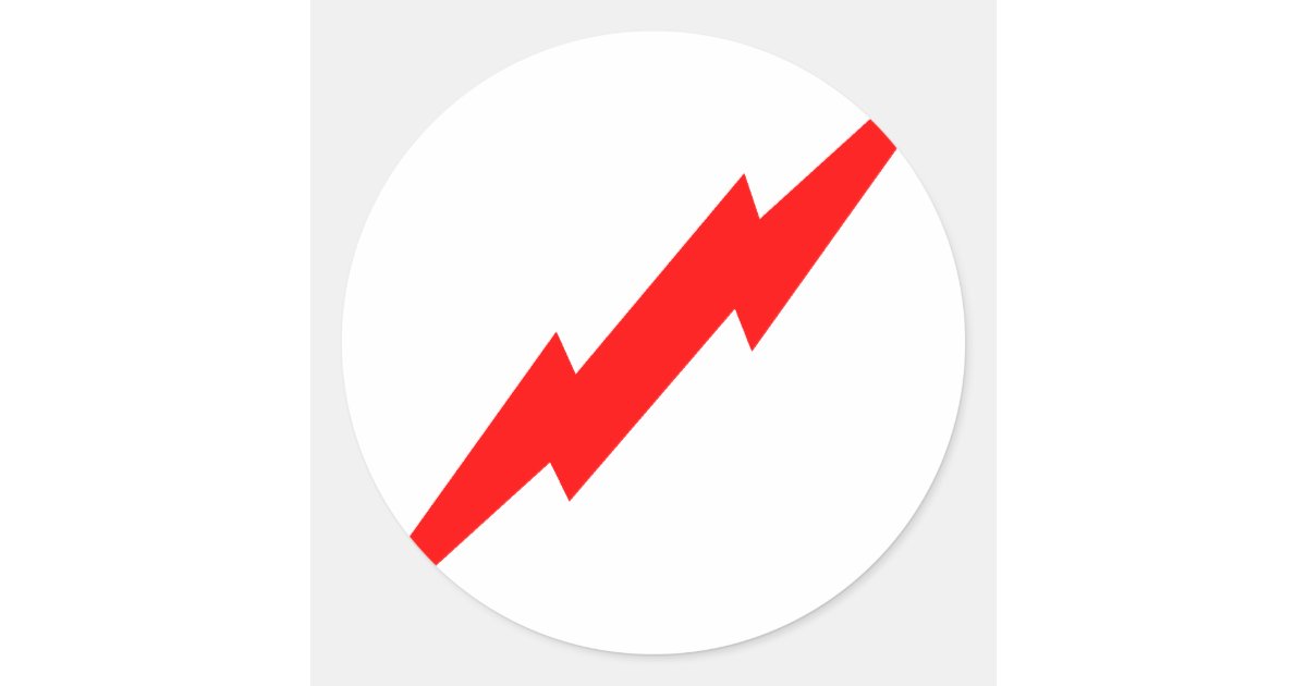 Red Lightning Classic Round Sticker | Zazzle