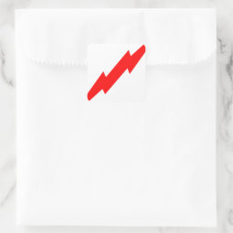 Red Lightning Square Sticker | Zazzle