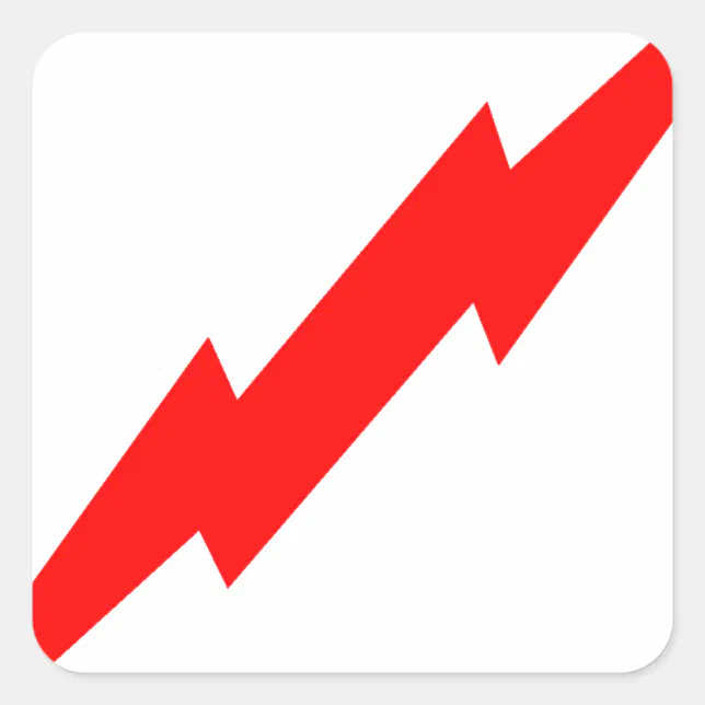 Red Lightning Square Sticker | Zazzle