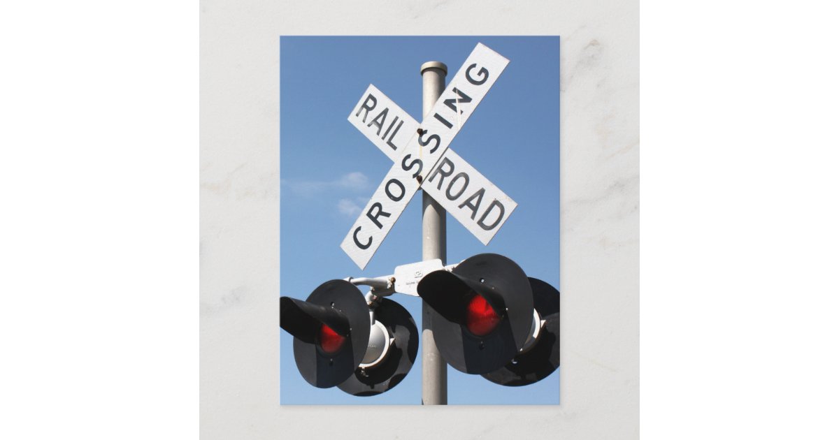 Red Lights - Railroad Crossing Sign Postcard | Zazzle