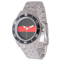 Red Line Firefighter Men's Stainless Steel Watch | Zazzle
