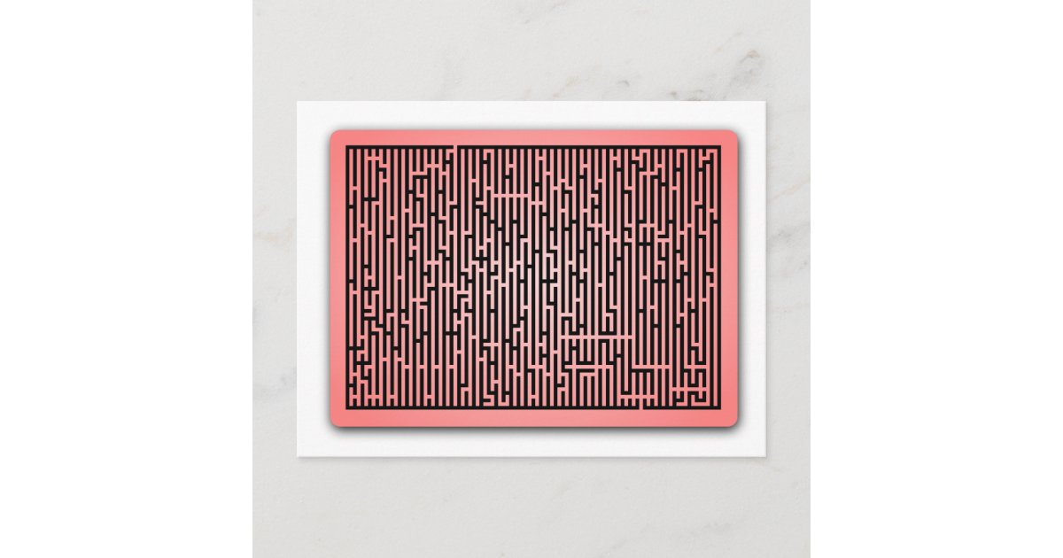 Red Line Maze Postcard | Zazzle