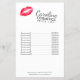 Red Lip Kiss Simple White Price List Flyer | Zazzle