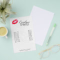 Red Lip Kiss Simple White Price List Flyer | Zazzle
