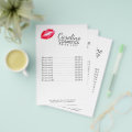 Red Lip Kiss Simple White Price List Flyer | Zazzle