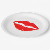 Red Lip Print Party Paper Plate | Zazzle