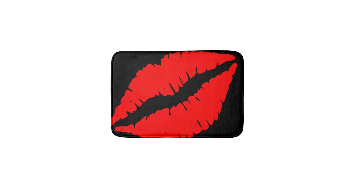 Red Lips Bath Mat | Zazzle