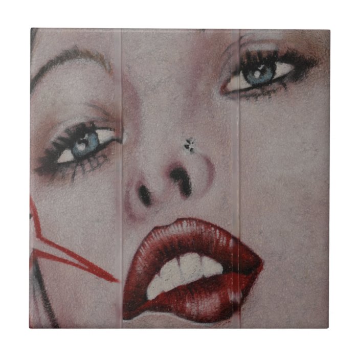 _Red lips Ceramic Tile | Zazzle.com