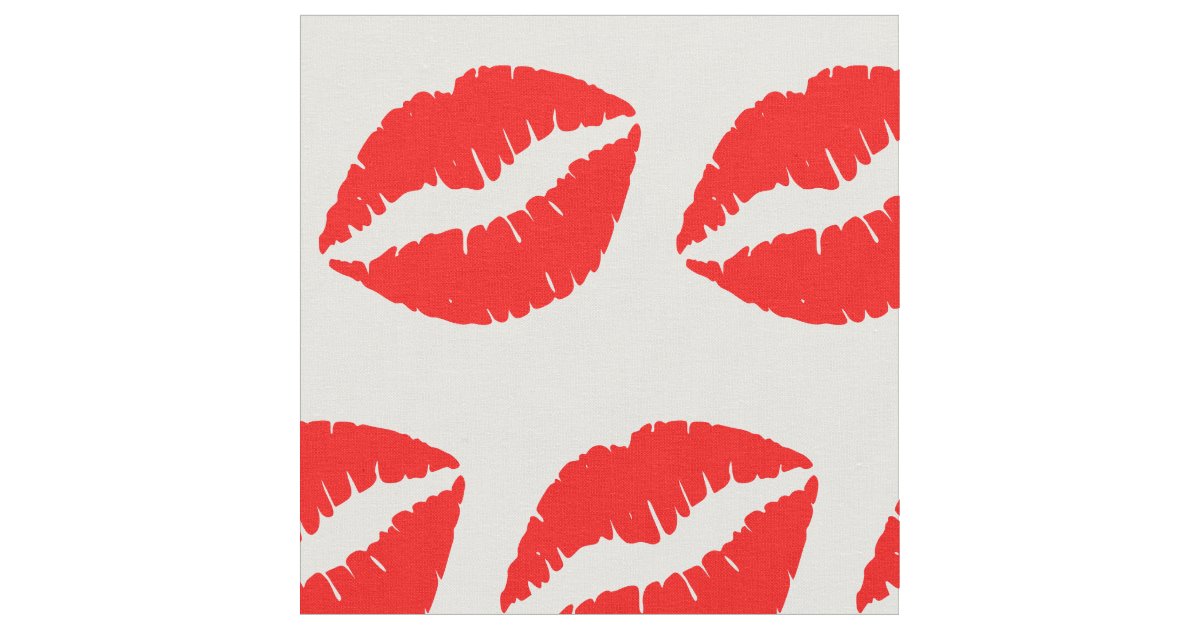 Red Lips Fabric | Zazzle