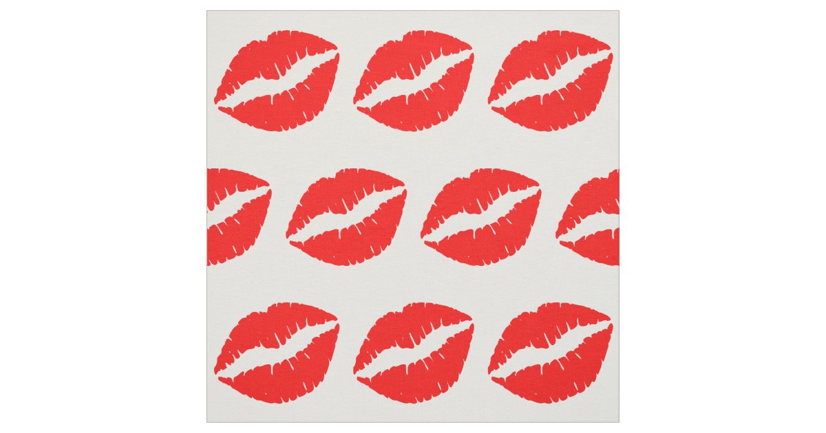 Red Lips Fabric | Zazzle
