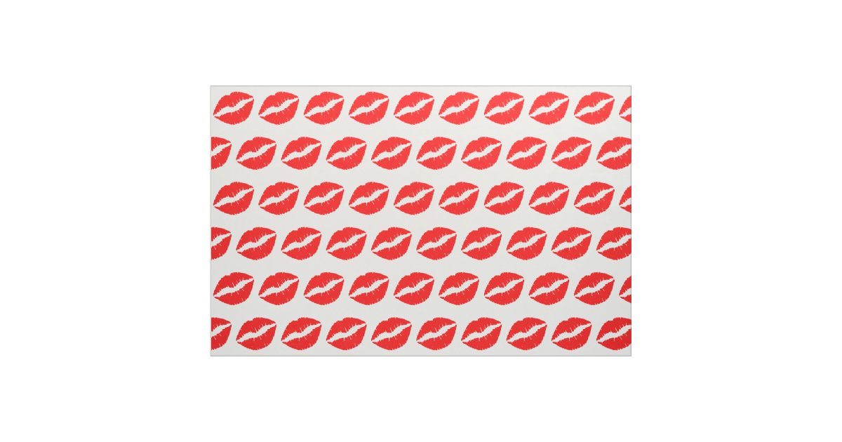 Red Lips Fabric | Zazzle