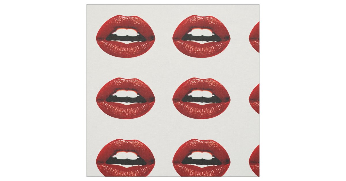 Red Lips Fabric | Zazzle