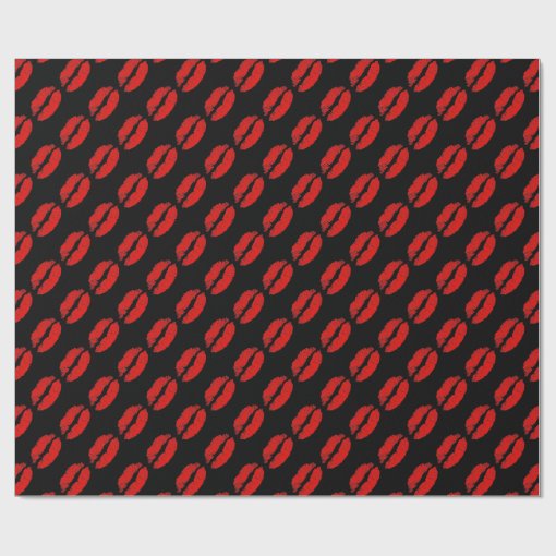 Red Lips Happy Valentine's Day Wrapping Paper | Zazzle