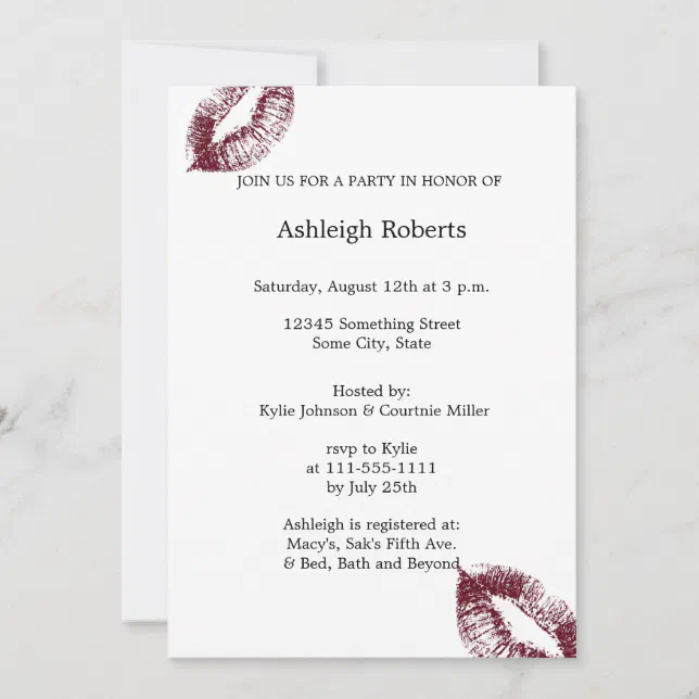 Red Lips Invitation | Zazzle