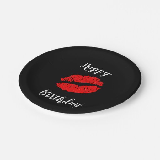 Red Lips Kiss Beauty Makeup Birthday Party Paper Plates | Zazzle