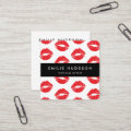 Red Lips, Kiss, Pattern Of Lips, Makeup Artist Square Business Card ...