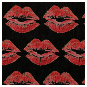 Red Lips Fabric | Zazzle