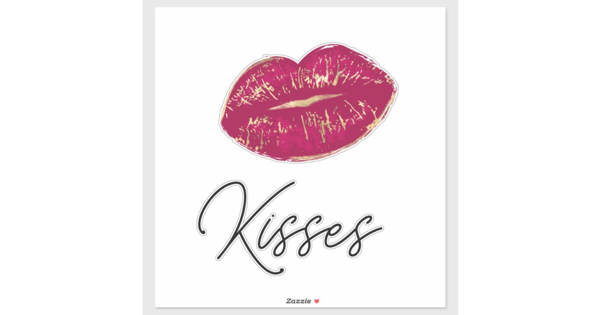 Red Lips Kiss Sticker | Zazzle