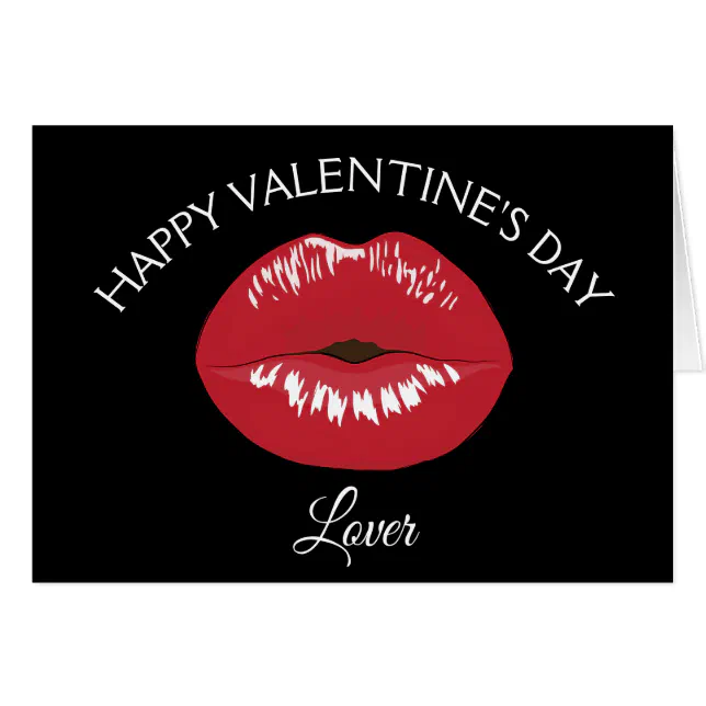 Red Lips Kiss Valentine's Day Card | Zazzle