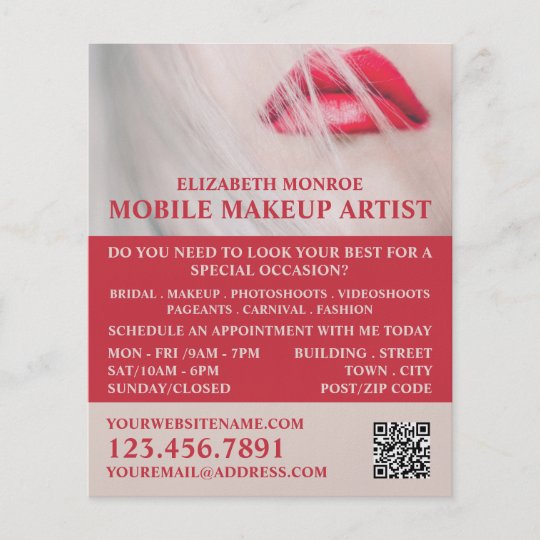 Red Lips, Makeup Artist Advertising Flyer | Zazzle.com