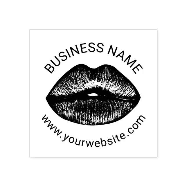 Red Lips Makeup Artist Beauty Salon Business Rubber Stamp | Zazzle