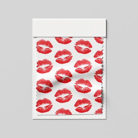 Red Lips, Red Lipstick, Kiss, Pattern Of Lips Fabric | Zazzle