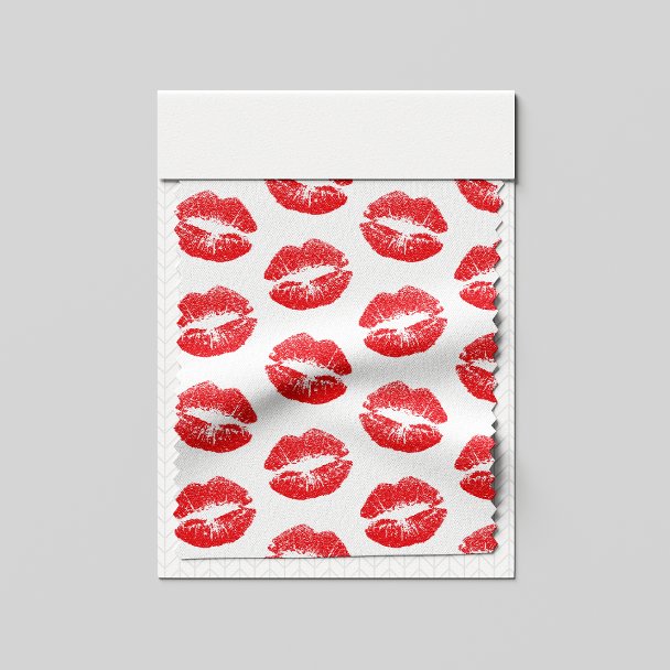 Red Lips, Red Lipstick, Kiss, Pattern Of Lips Fabric | Zazzle