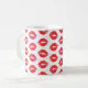 Red Lips, Red Lipstick, Kiss, Pattern Of Lips Coffee Mug | Zazzle